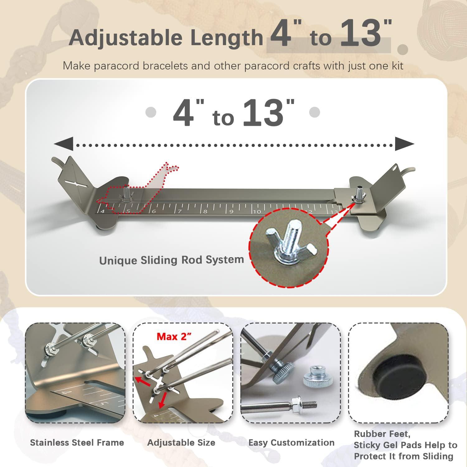 WILDAIR Paracord Bracelet Jig Kit with Knotters Tool - Paracord Tool ...