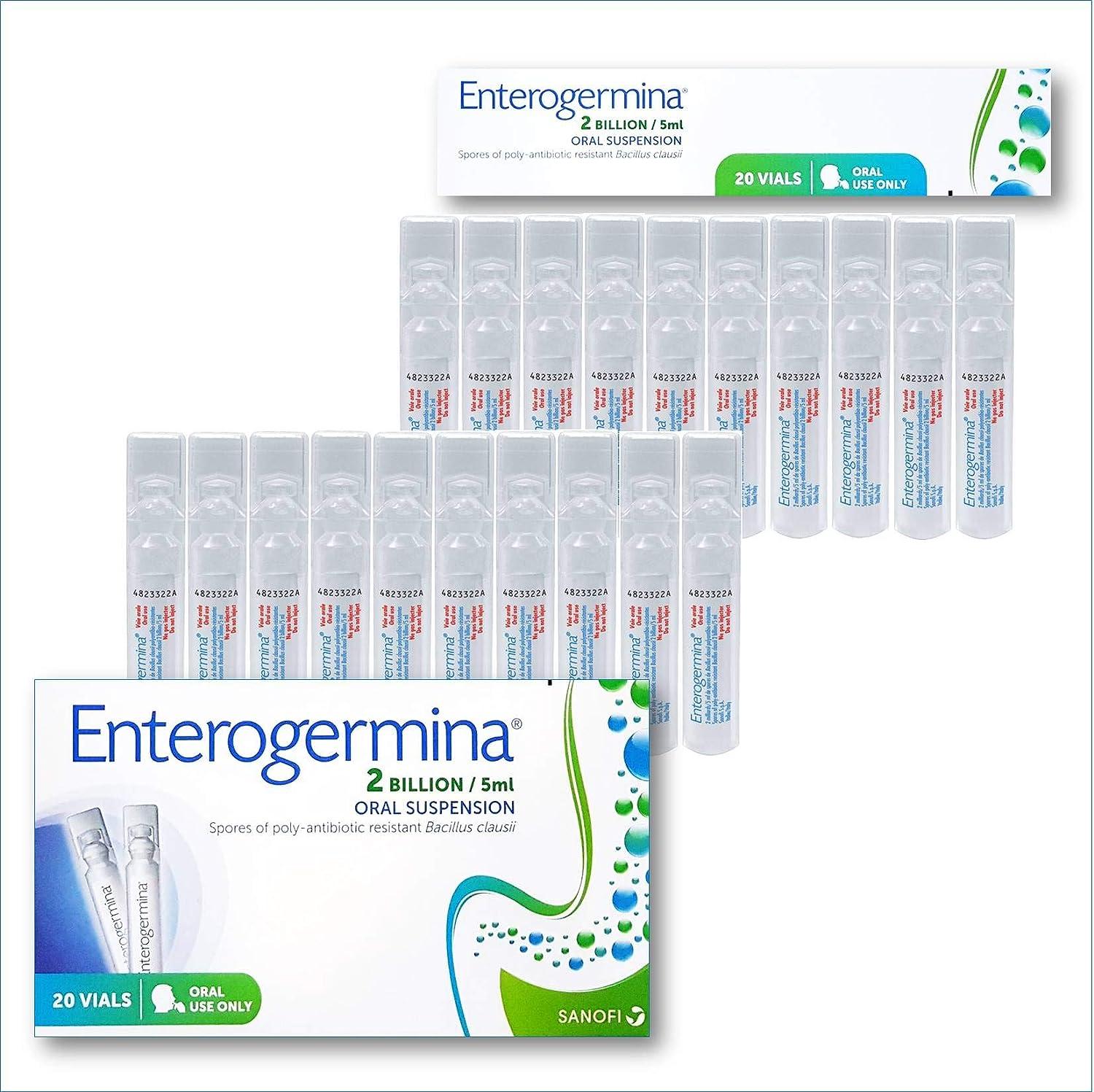 Enterogermina 2 Billion 5ml Oral Suspension x 20 Vials - Children's Probiotic for Diarrhea ...