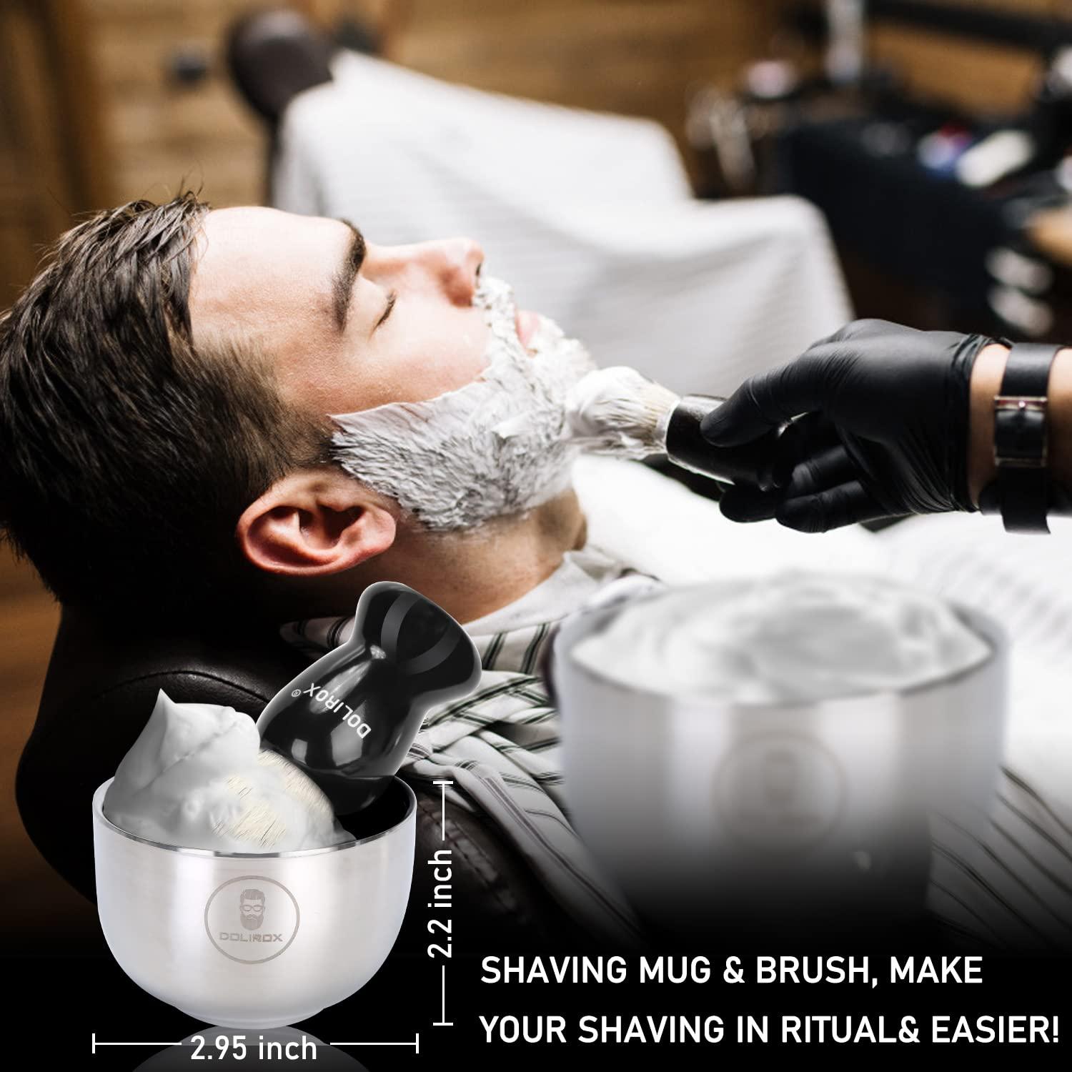 Men's Shaving Kit with Straight Razor, Shaving Cream, Pre-Shave Oil ...