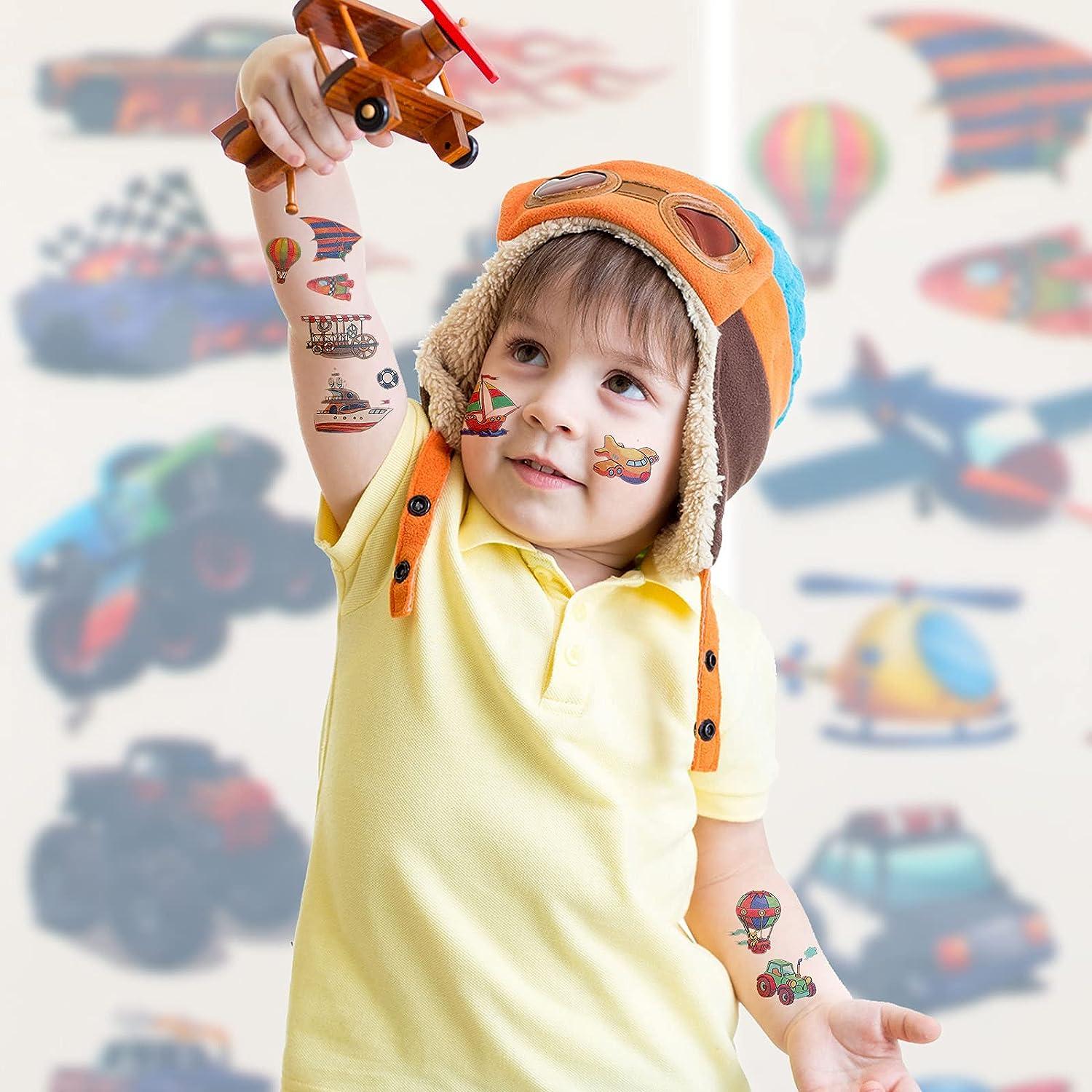 Sacubee 120 Kids Temporary Tattoos - Trucks & Cars | Waterproof Fake ...