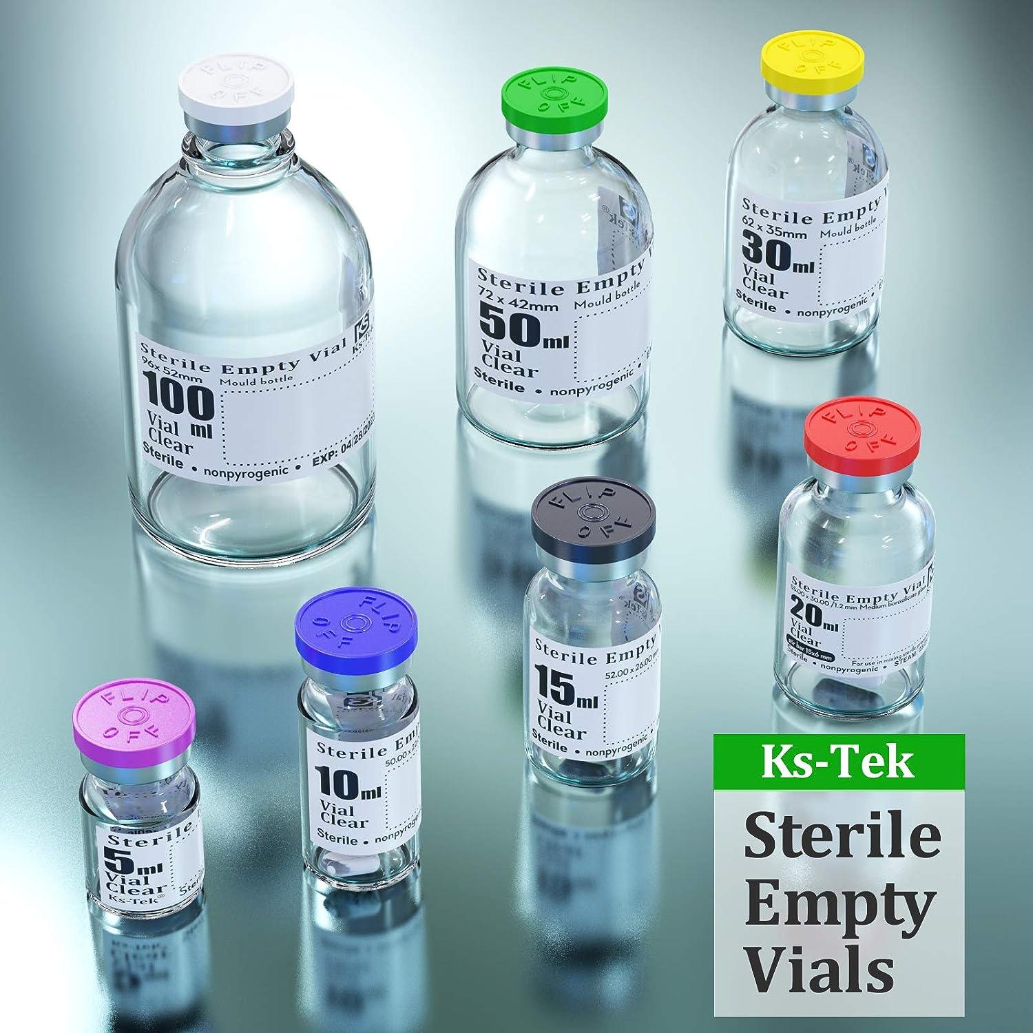 Ks-Tek 5ml Sterile Empty Vials with Self-Healing Injection Port ...
