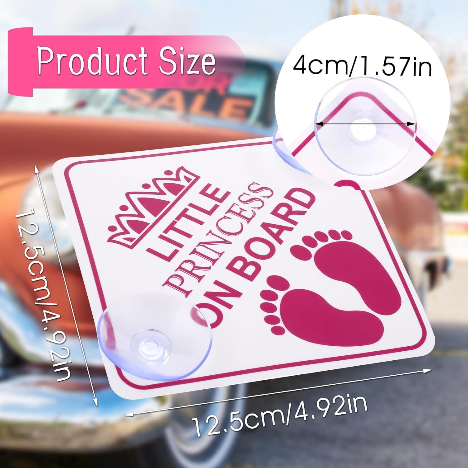 Amabro Little Princess on Board Car Warning Signs 2pcs - Pink Safety ...