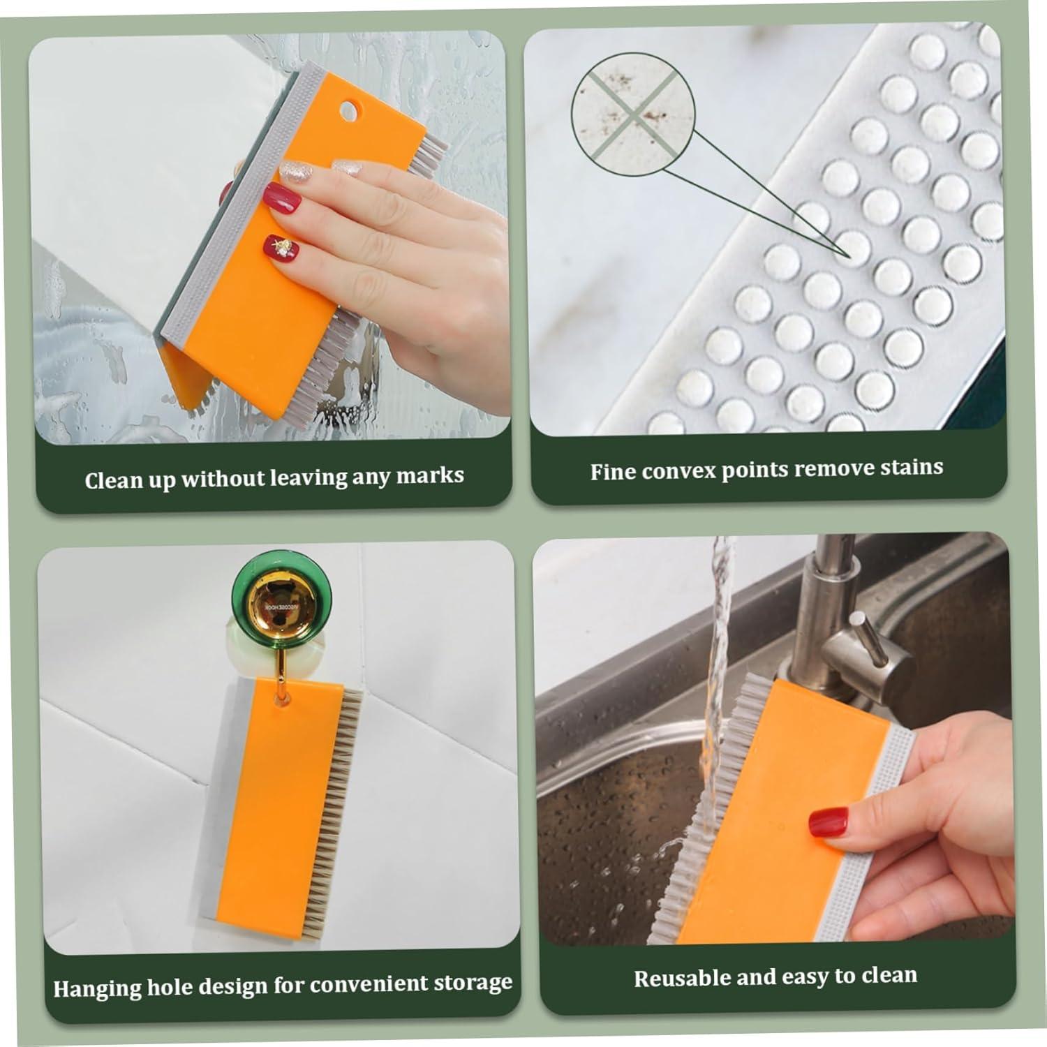 4 Pcs Kitchen Squeegee 2 in 1 Counter Squeegee and Brush with Hanging ...