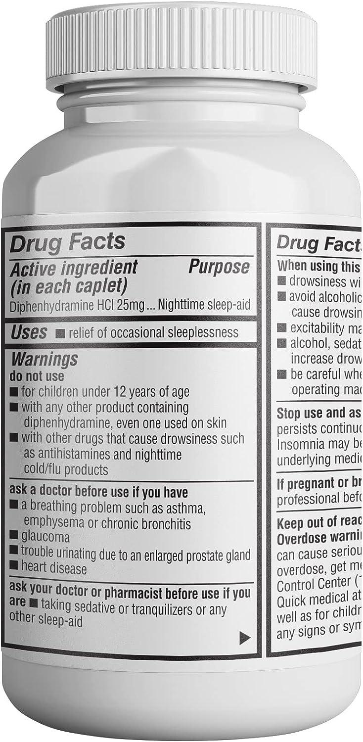 HealthLife Sleep Aid 600 Count Diphenhydramine HCl Caplets 25mg - Blue ...
