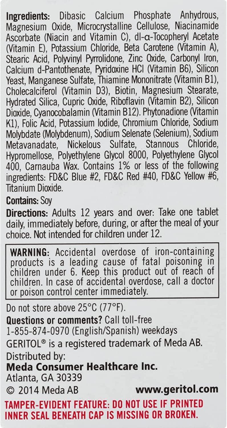 Geritol Complete Multi-Vitamin Mineral Supplement Tablets 100 Ea by ...