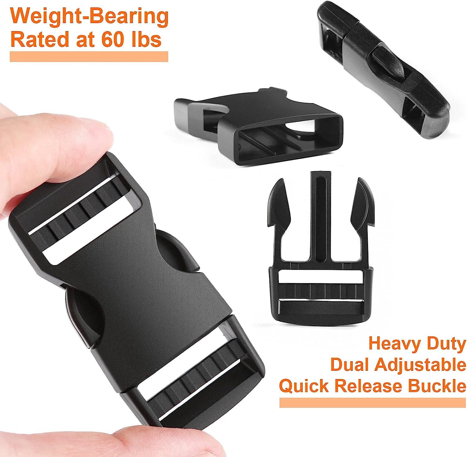 6 Yards Nylon Webbing Straps with Quick Release Buckles - 6-Pack ...