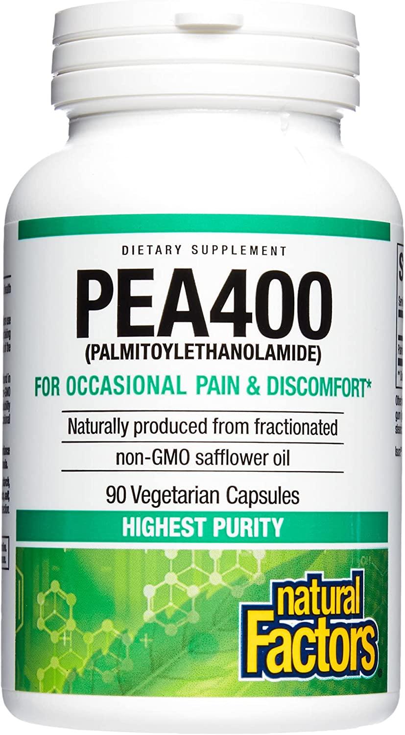 Natural Factors PEA400 - 90 Vegetarian Capsules for Enhanced Wellness ...