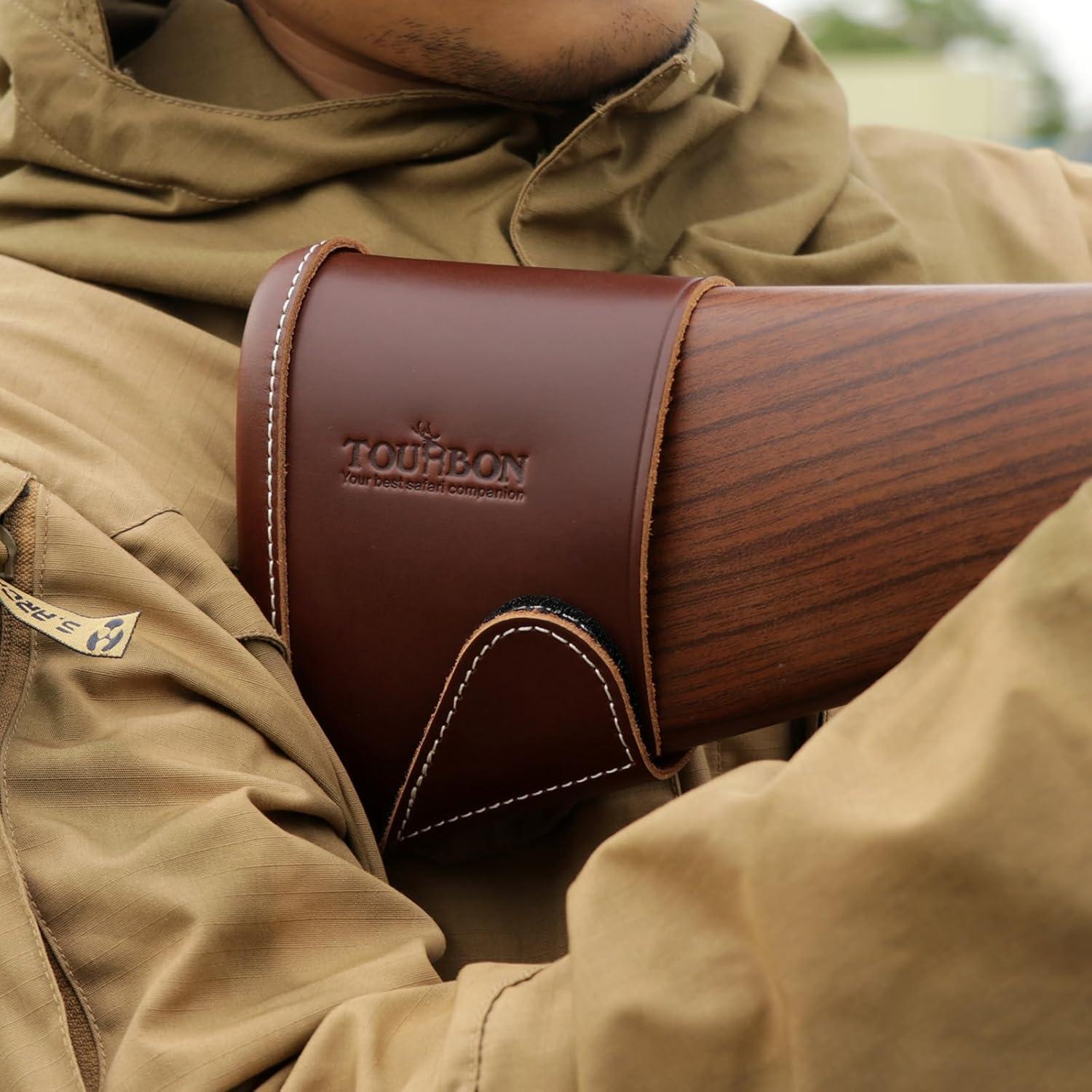 Tourbn Hunting Leather Recoil Pad for Shotgun & Rifle - Stock Extension ...