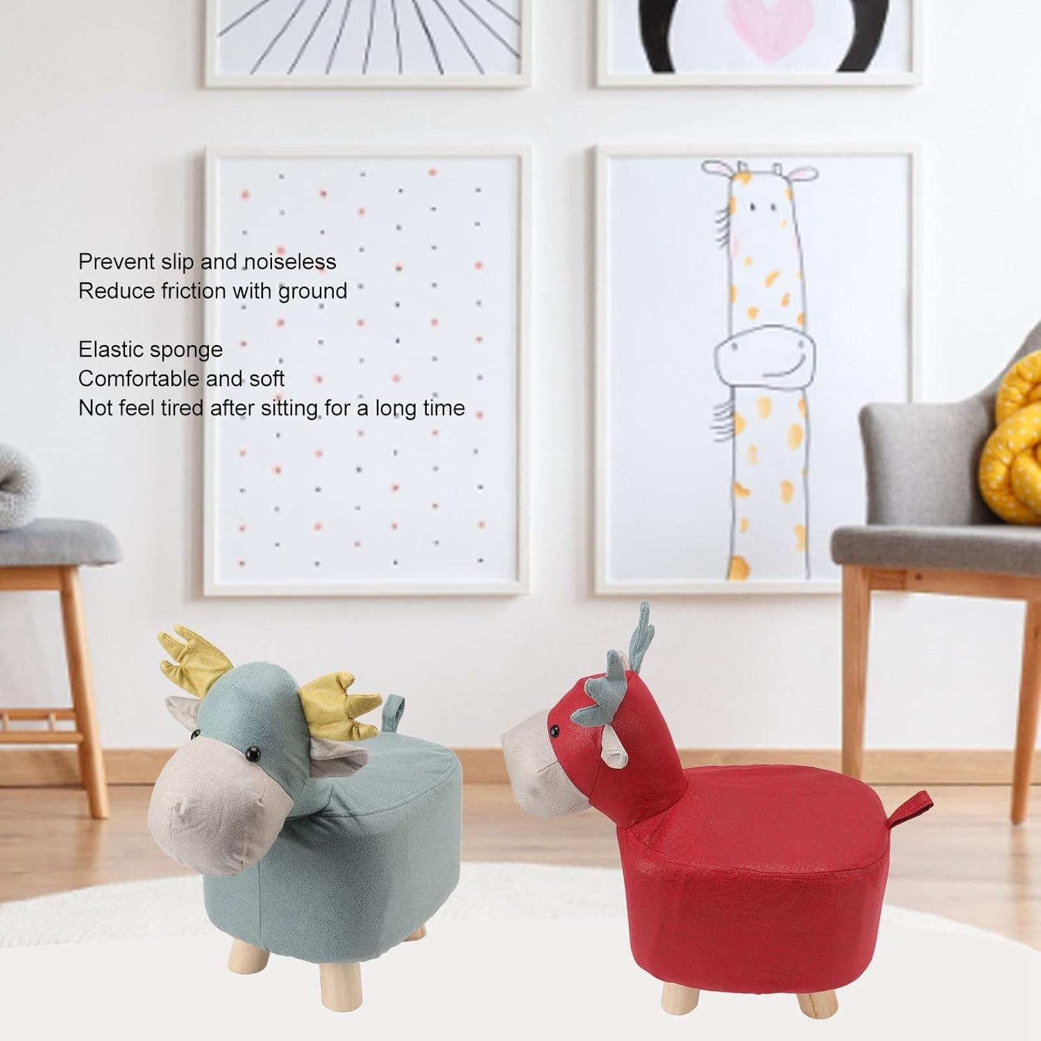 TOPINCN Giraffe Animal Shaped Footstool for Kids - Non-Slip Wooden Legs ...