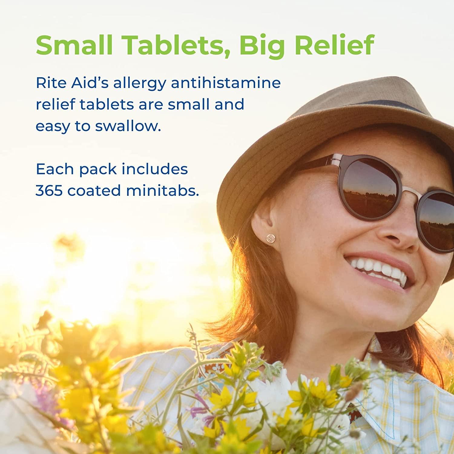 Rite Aid Allergy Relief 365 Minitabs - Diphenhydramine HCI 25mg ...