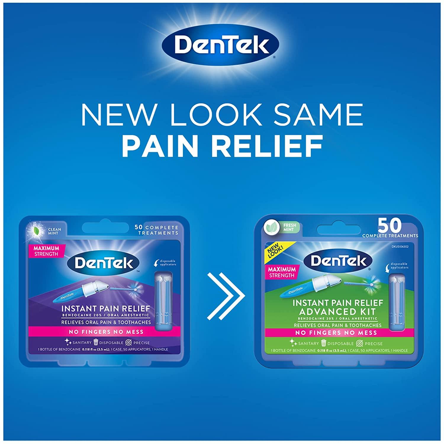 DenTek Instant Pain Relief Kit - Maximum Strength Clean Mint - Quick Relief