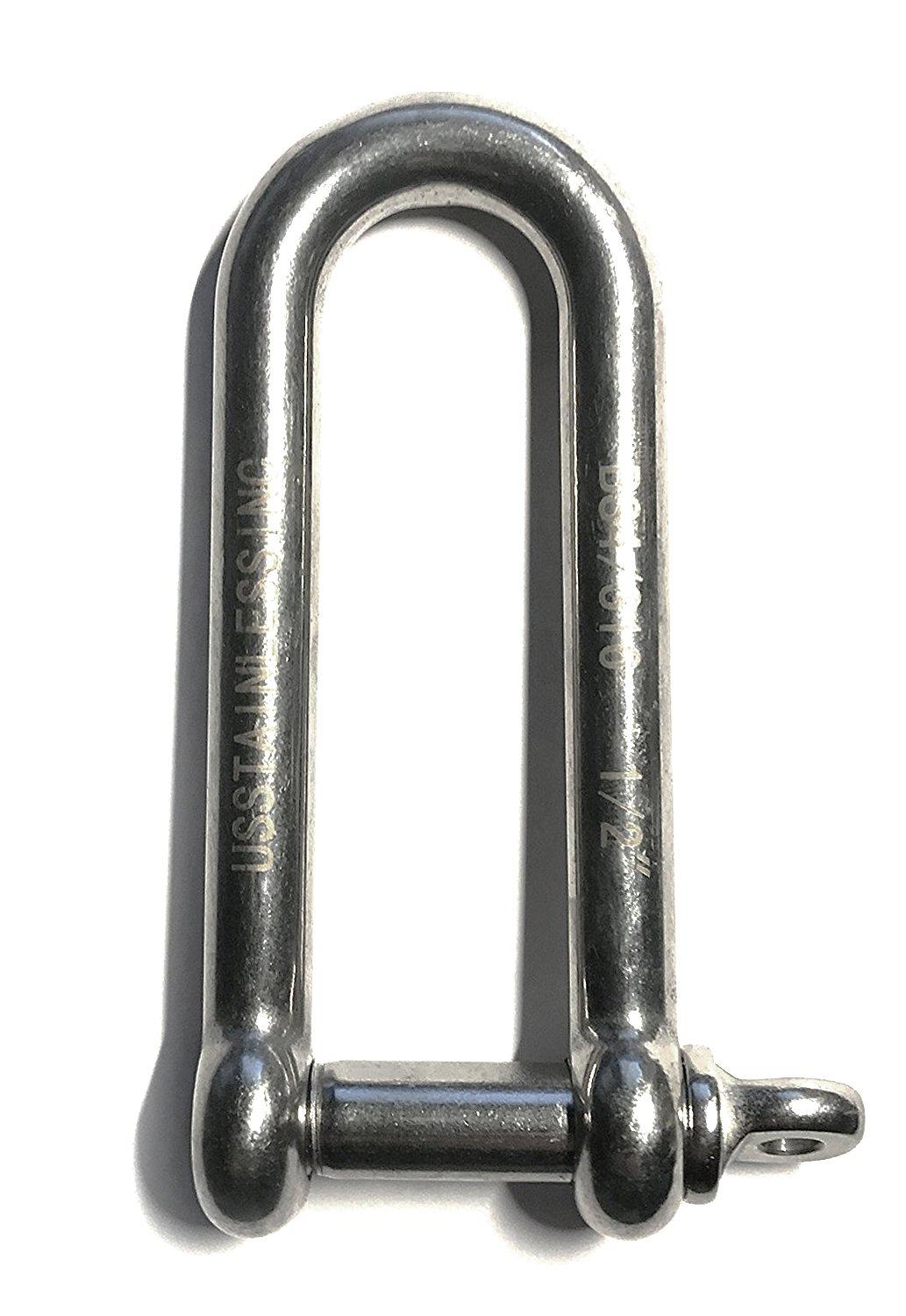 Stainless Steel 316 Long D Shackle 1/2" (12mm) Marine Grade Dee | Buy ...
