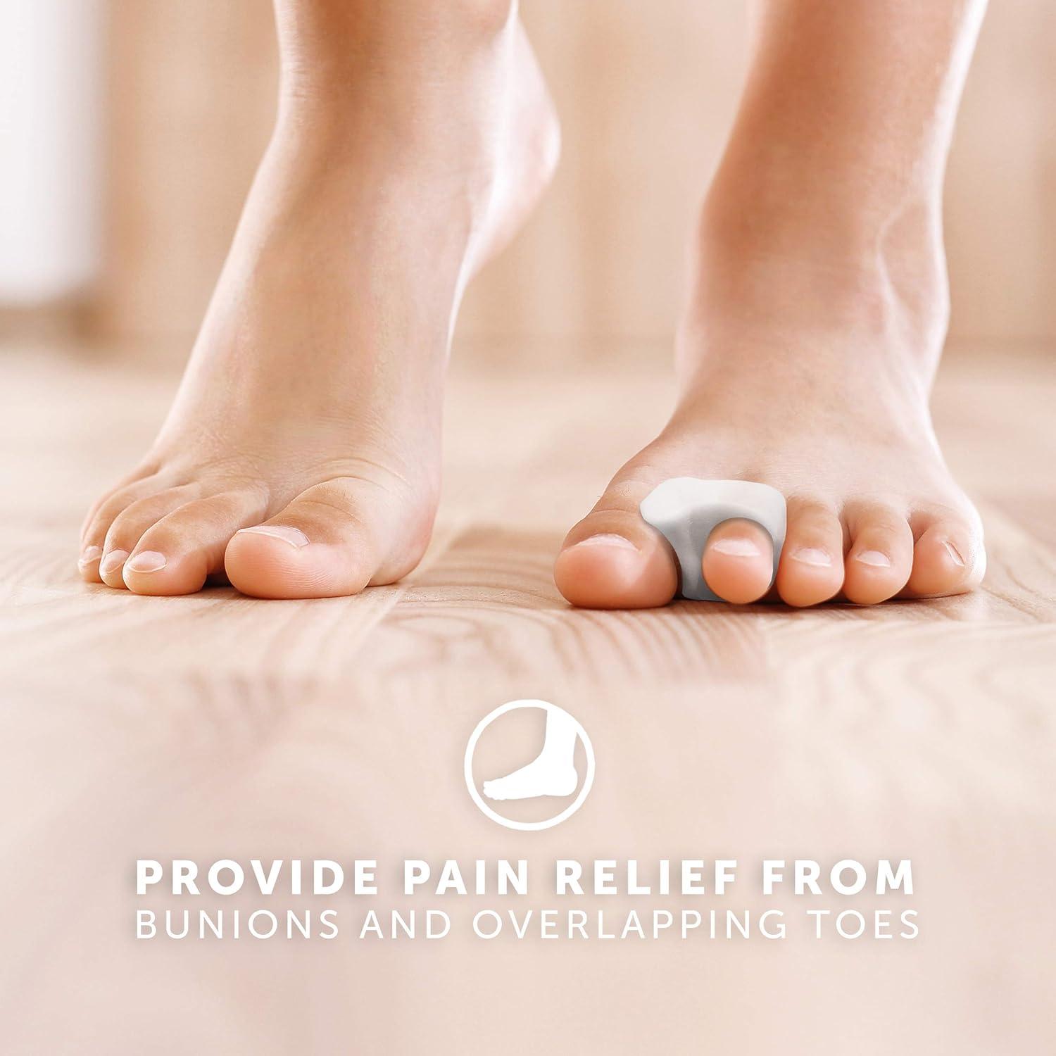 White Toe Separators 4 Pack for Overlapping Toes, Big Toe Alignment ...