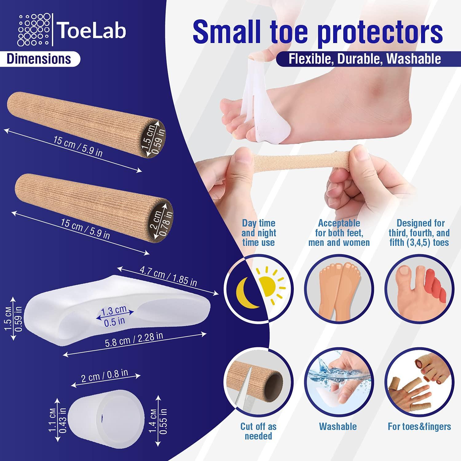 ToeLab Pinky Toe Separators and Splint Set - 6 Pieces for Baby Toe ...