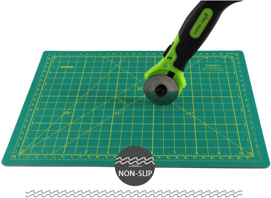 ZERRO Self Healing Rotary Cutting Mat - Professional 12x9 inch Double ...