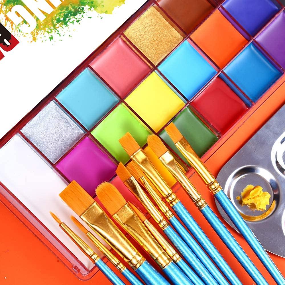 20 Colors Body Face Paint Cosplay Makeup Palette Kit for Kids & Adults ...
