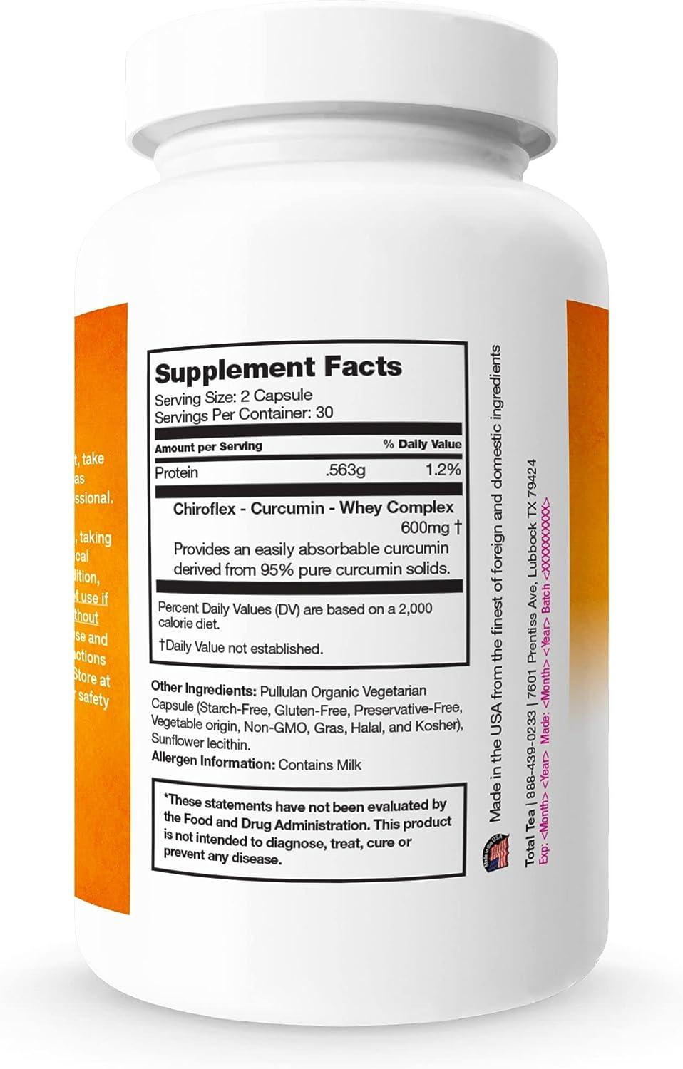 Chiroflex Turmeric Curcumin Capsules 600mg - Joint Support Supplement ...