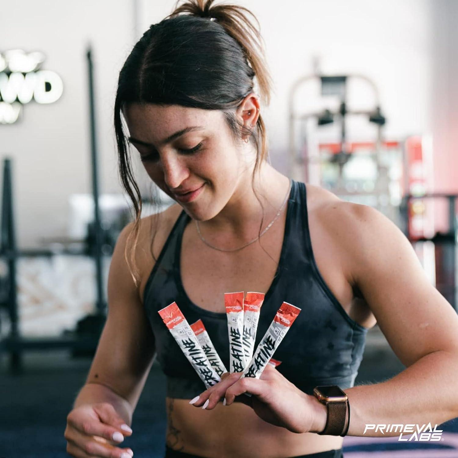 Primeval Labs Creatine Monohydrate Stick Packs - 30 Easy Open Packets ...