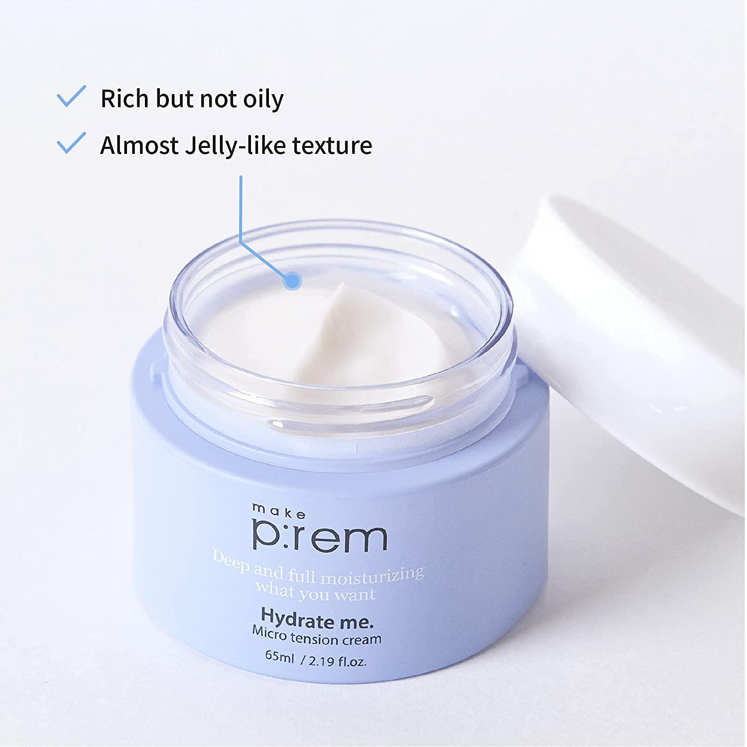 MAKEPREM Hydrate Me Micro Tension Cream - Hyaluronic Acid Moisturizer for Dry, Sensitive, and ...