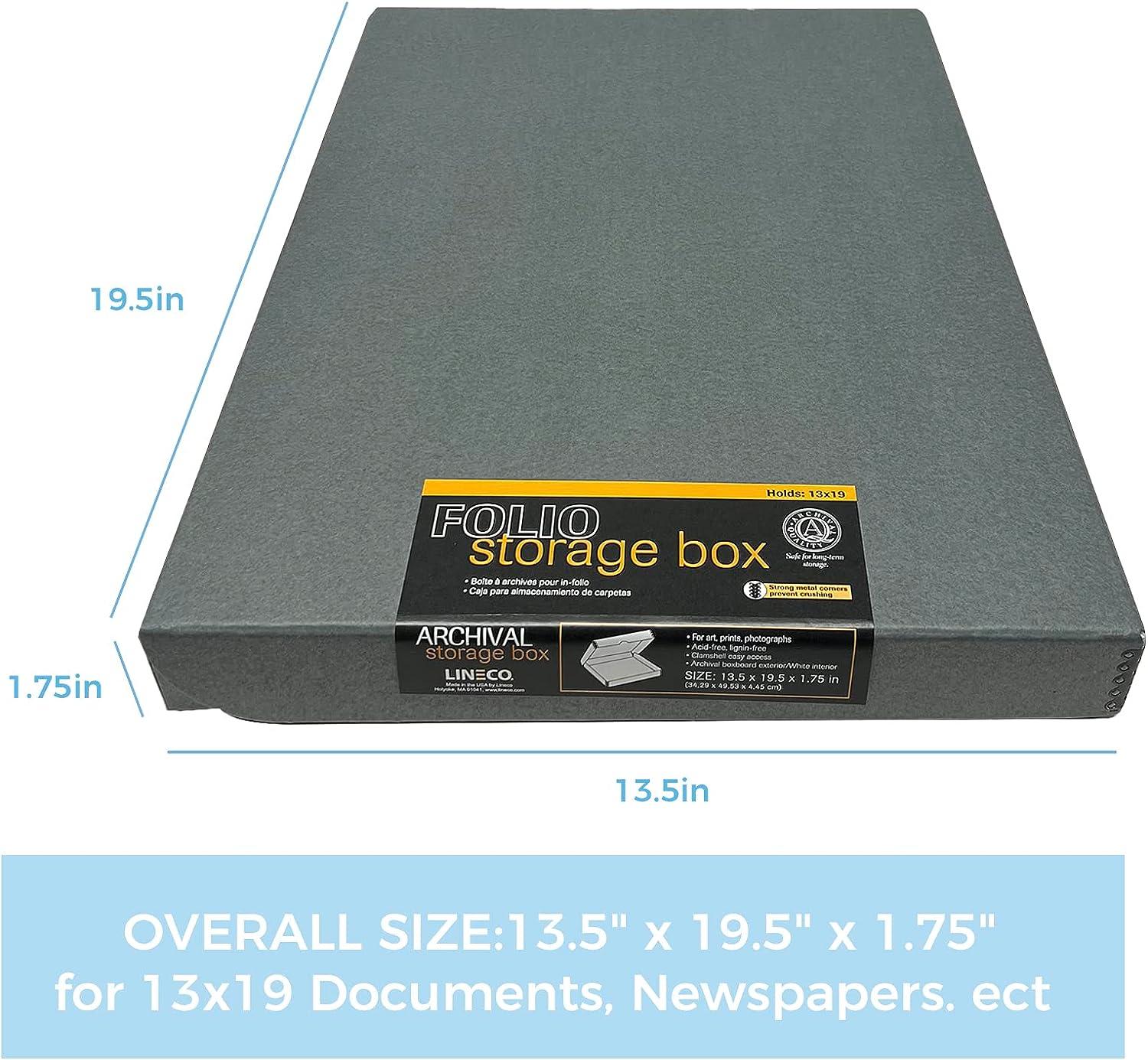 Lineco Grey 13x19 Clamshell Box - Archival Acid Free - Organize & Store ...
