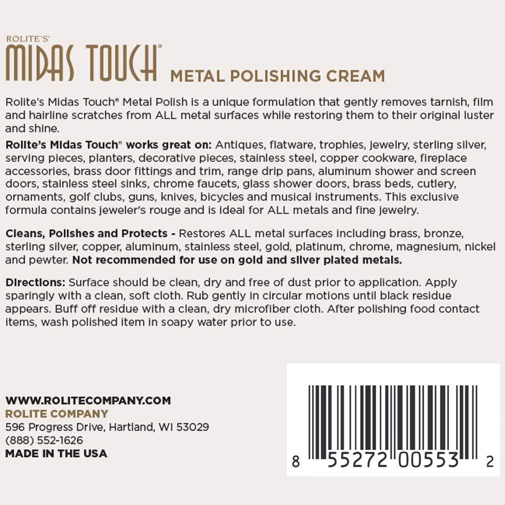 Rolite Midas Touch Metal Polishing Cream - Non-Toxic Cleaner for ...