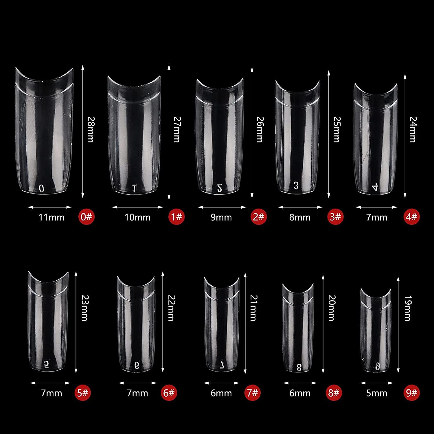 Yokilly Acrylic Nails Tips Set - 1000pcs French Press On False Tips ...