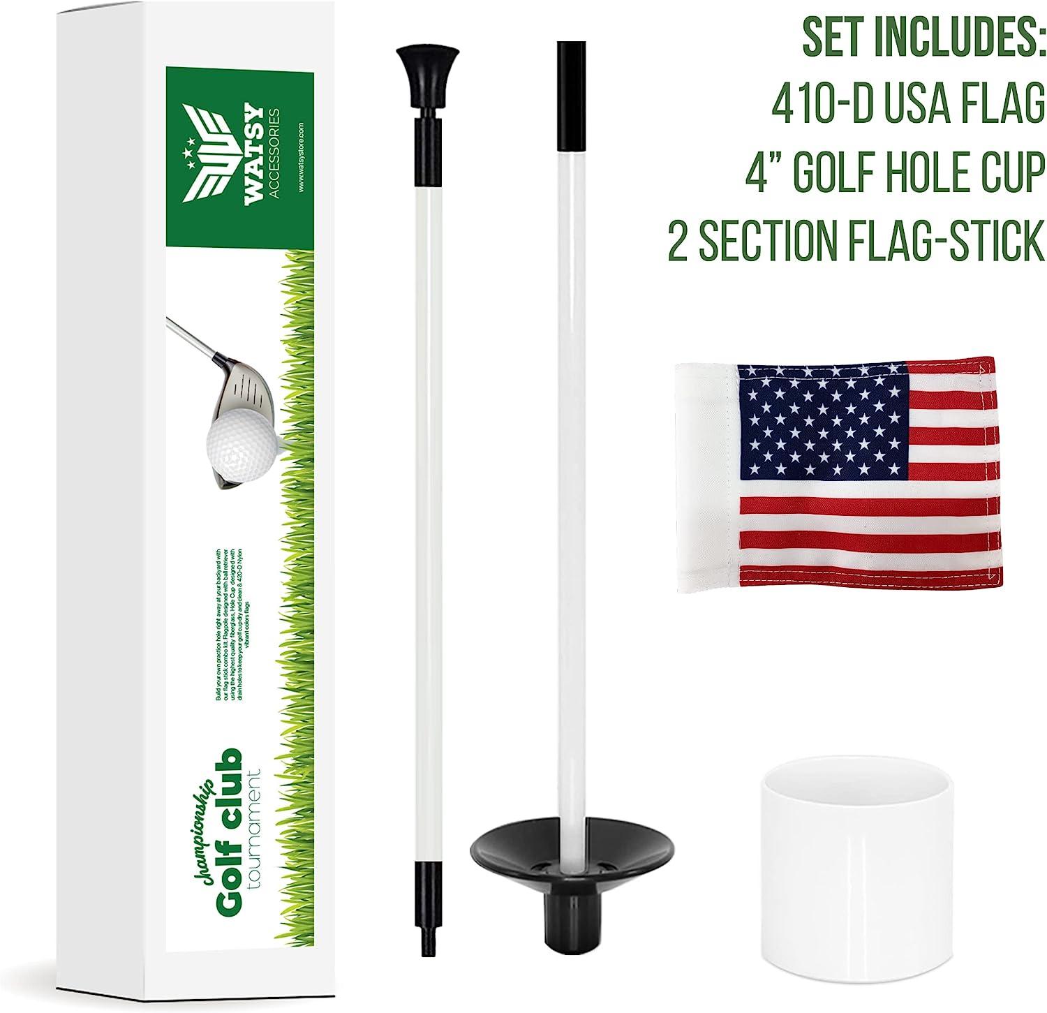 WATSY USA Golf Flagstick Practice Mini Putting Green Flags - Portable 2 ...