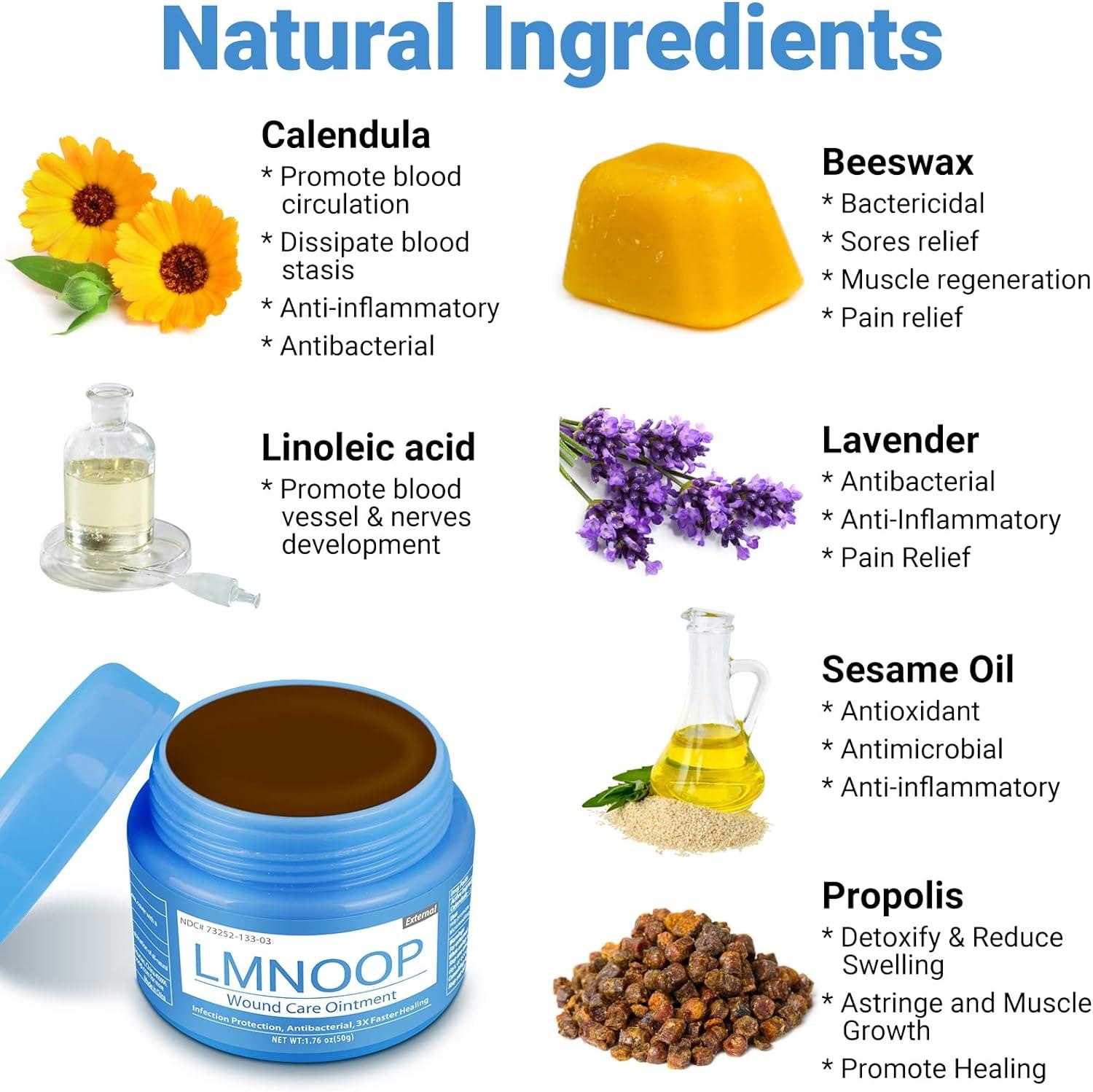 LMNOOP Wound Healing Ointment 1.76oz - Chronic Wound Care for Ulcers ...
