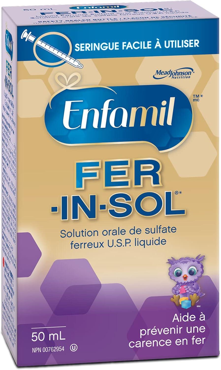 Enfamil FER-IN-SOL Liquid Ferrous Sulfate Oral Solution U.S.P. 50mL ...