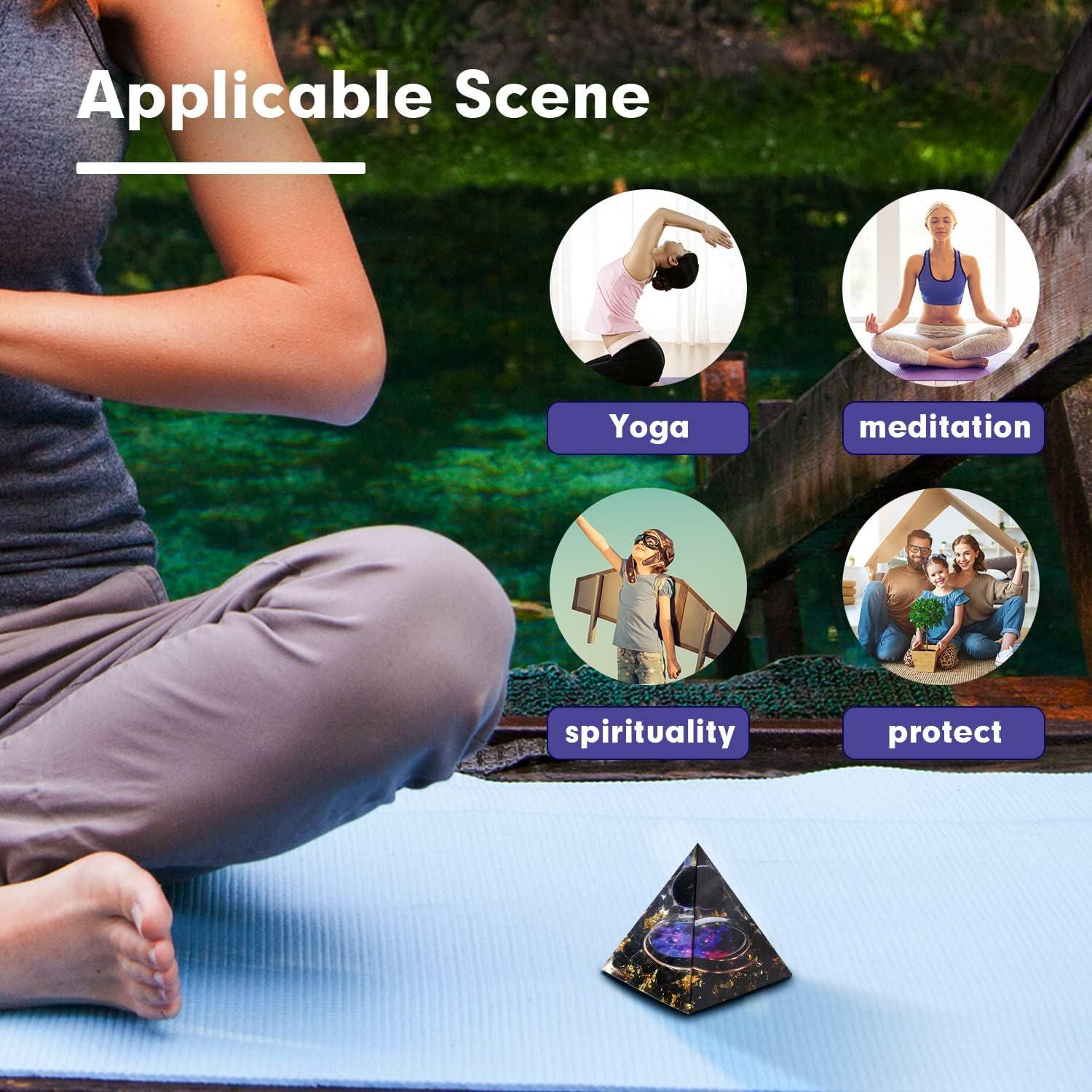 Orgone Pyramid Kit - Handmade Amethyst Crystal Sphere with Obsidian ...