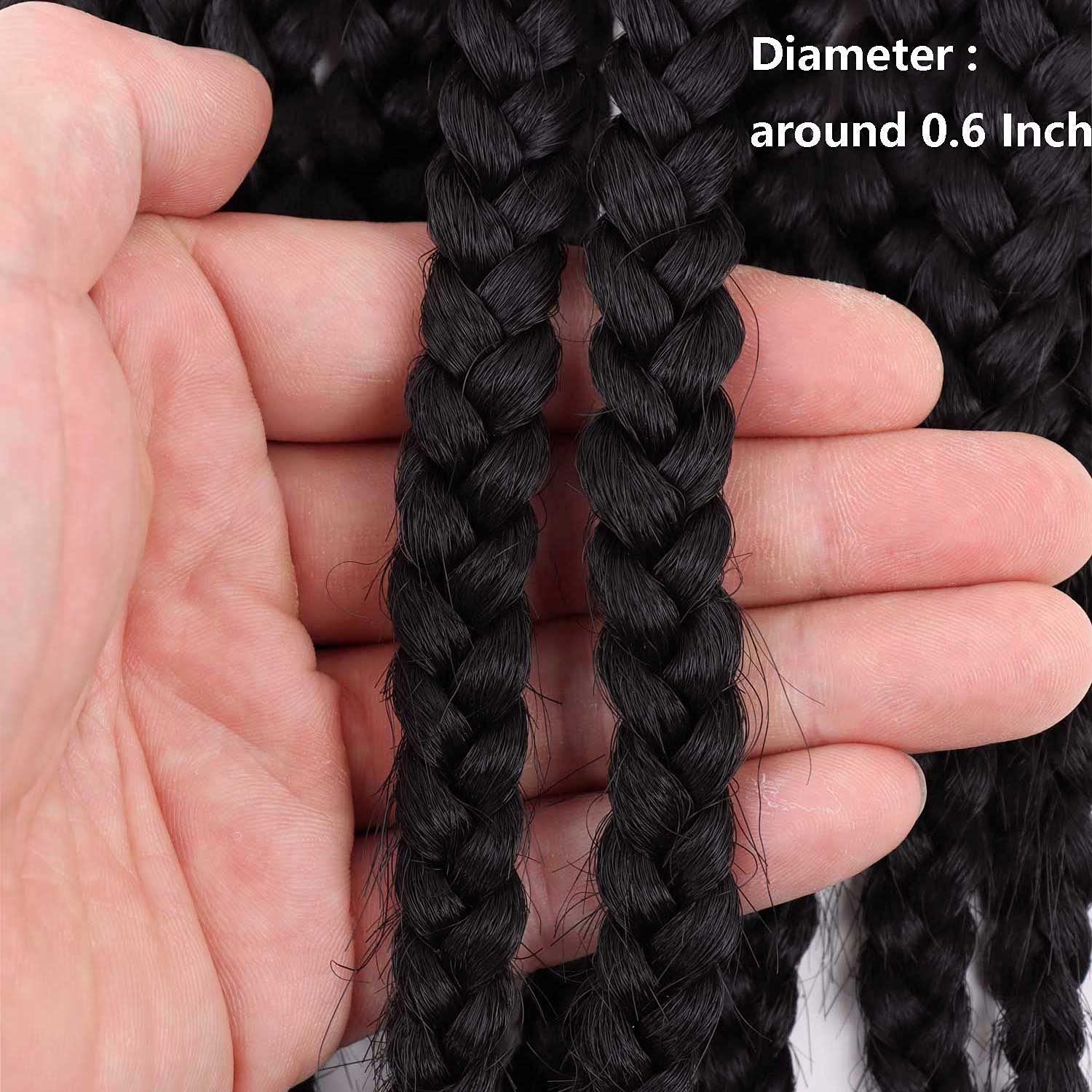 7 Packs Curly Ends Crochet Box Braids 10 Inch - Black Women's Crochet ...