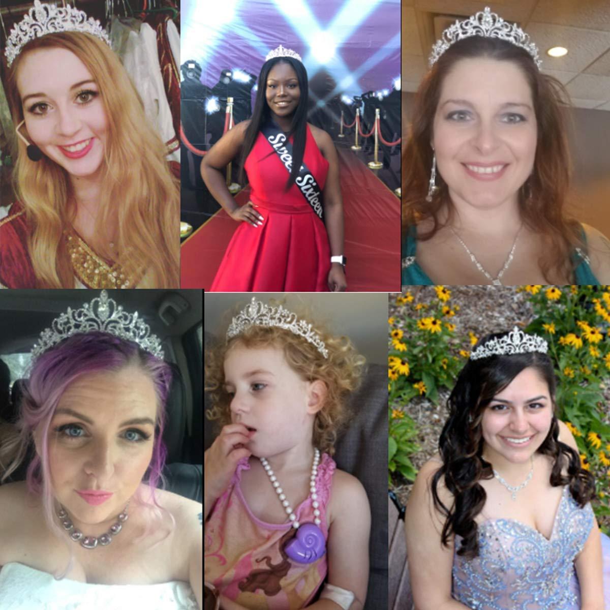 SNOWH Crystal Crown Tiara - Rhinestone Princess Wedding Pageant ...