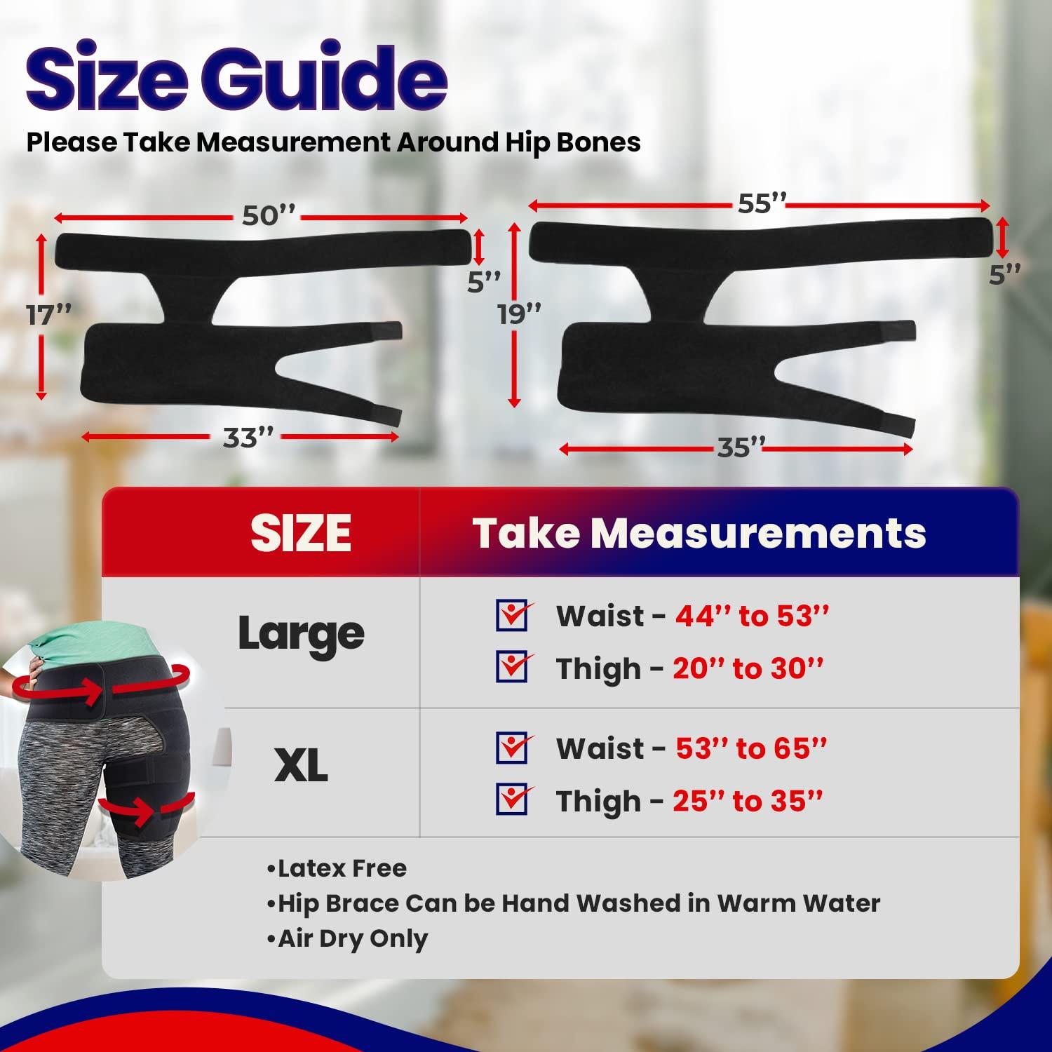 Plus Size Hip Brace Thigh Compression Sleeve for Pain Relief - XL Right ...