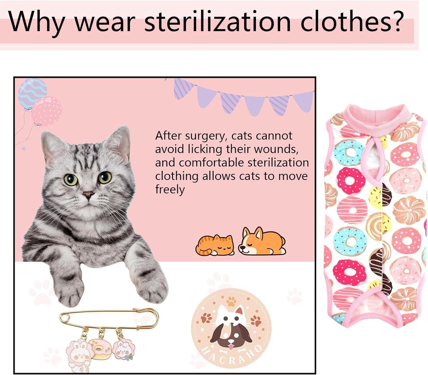 Cat Surgical Recovery Suit E-Collar Alternative for Cats Dogs After ...