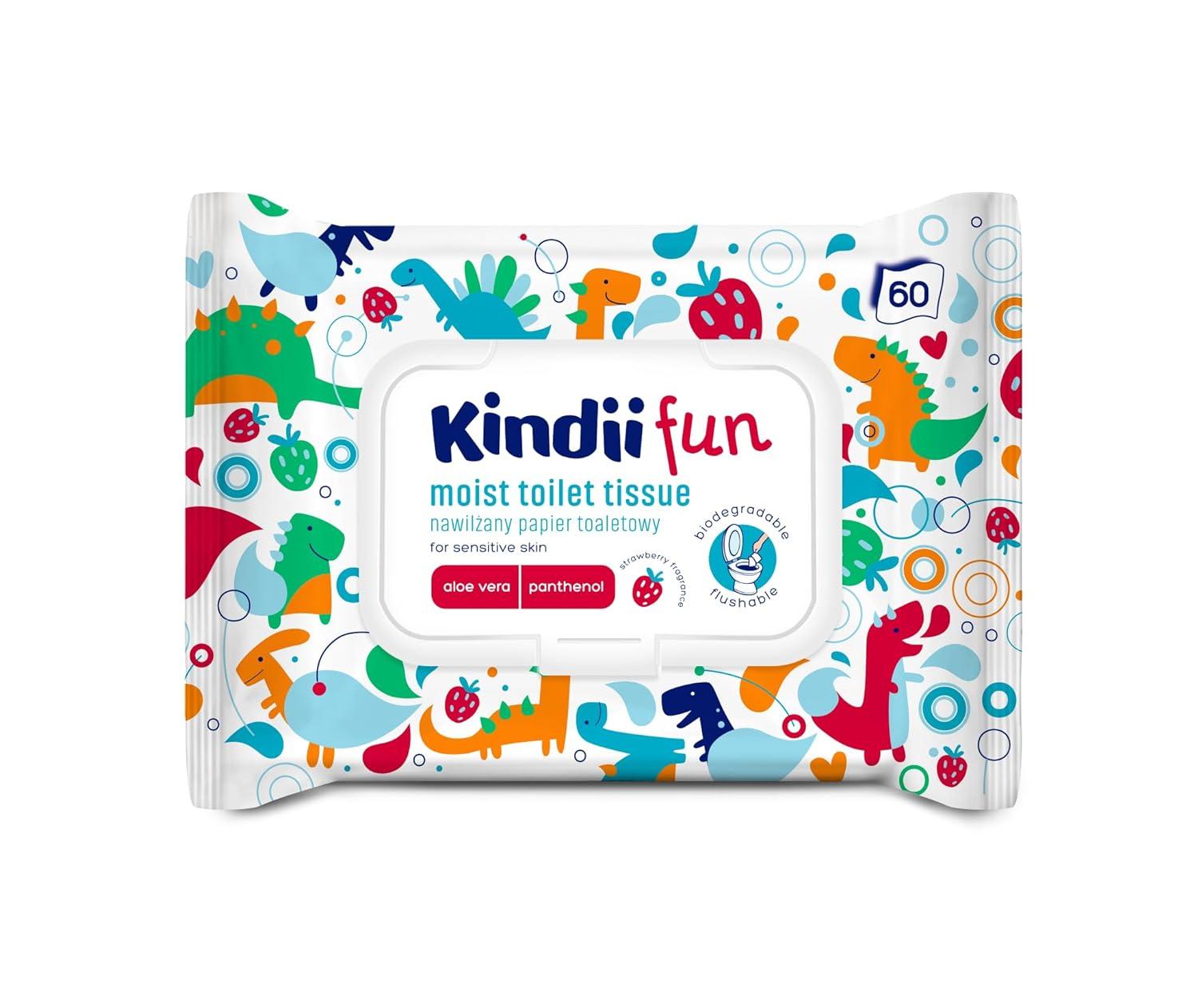 Kindii Fun Wet Toilet Paper - Flushing Chamomile & Aloe Vera pH-Neutral ...
