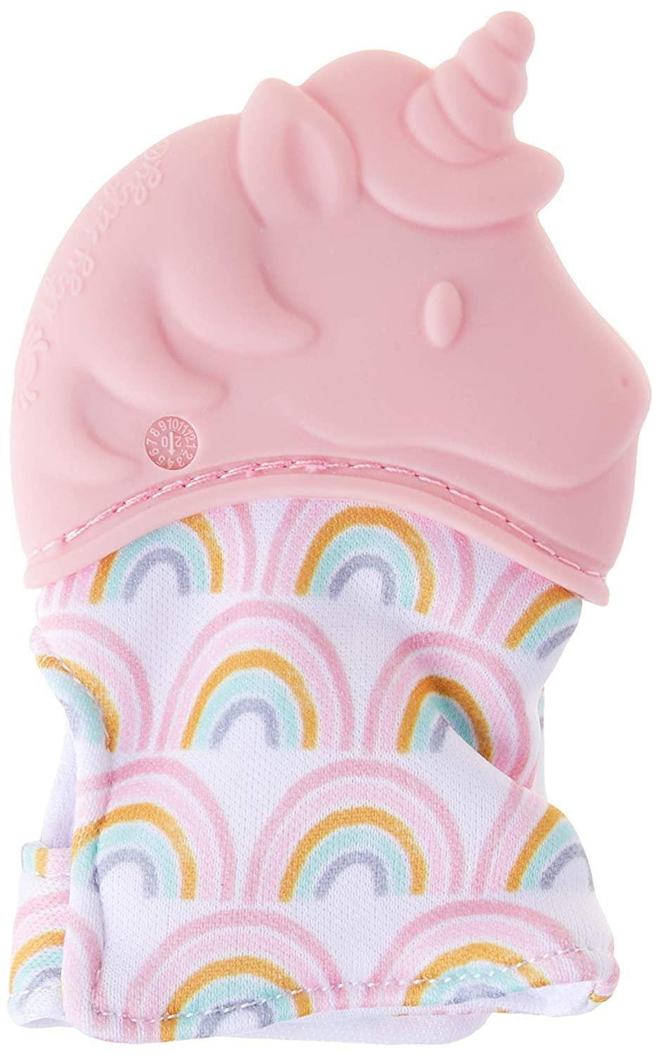 Itzy Ritzy Itzy Mitt Silicone Teether - Light Pink Unicorn for 3 ...