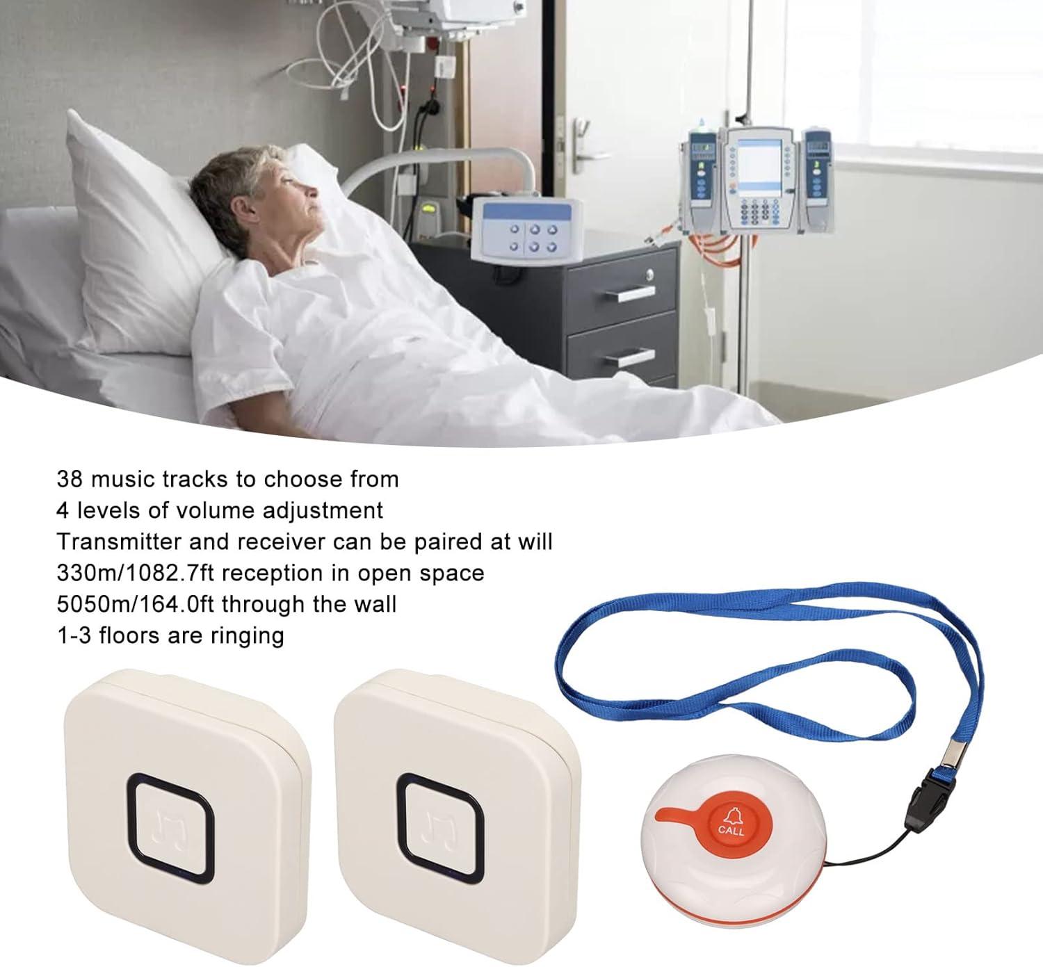 Wireless Nursing Staff Pager System with SOS Call - 2 Receivers Ideal ...