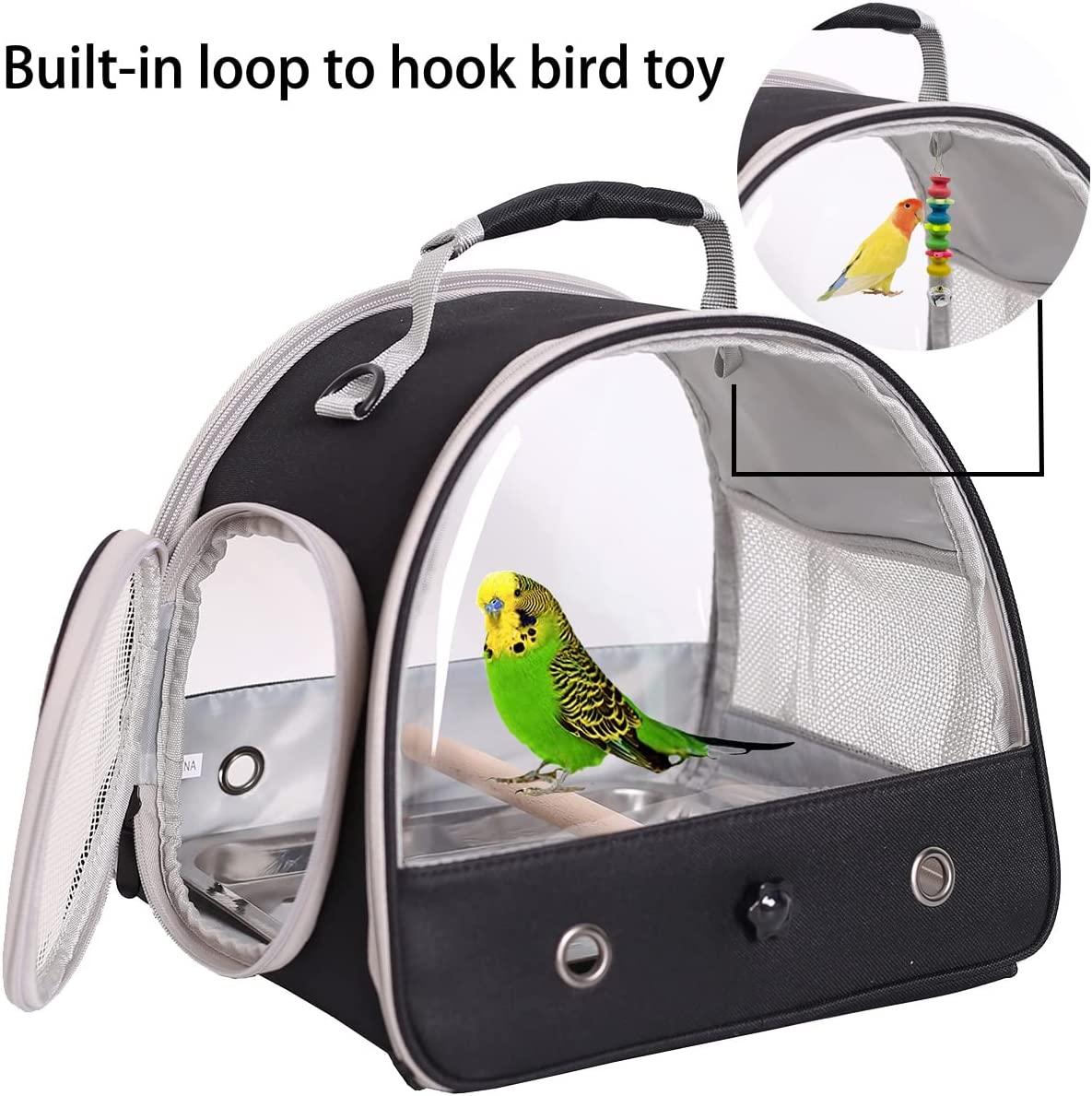 Bird Carrier, Portable Small Bird Parrot Parakeet Carrier with Standing ...