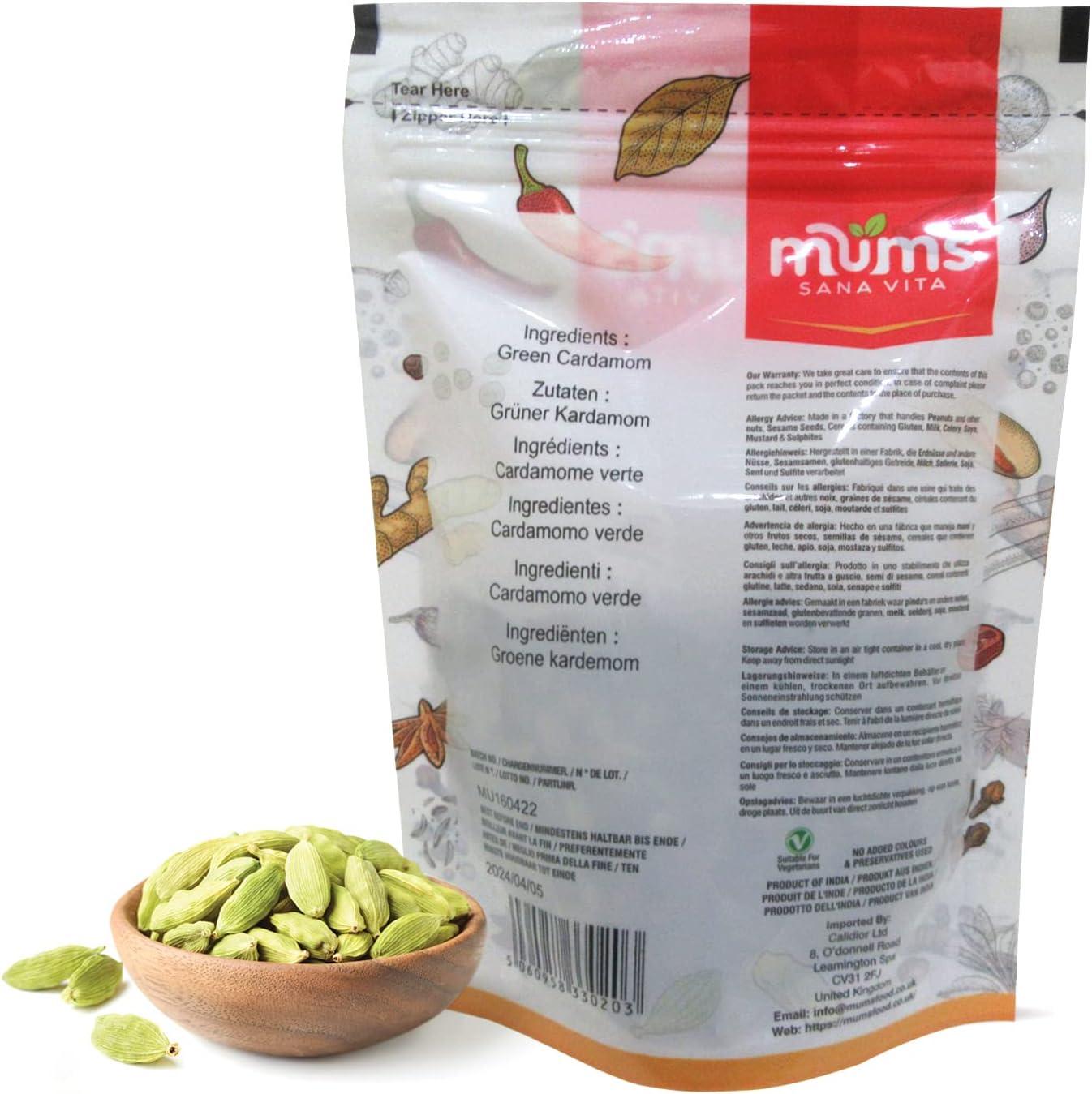 Mum's Premium Green Cardamom Pods 75g - Exquisite Quality for Culinary ...