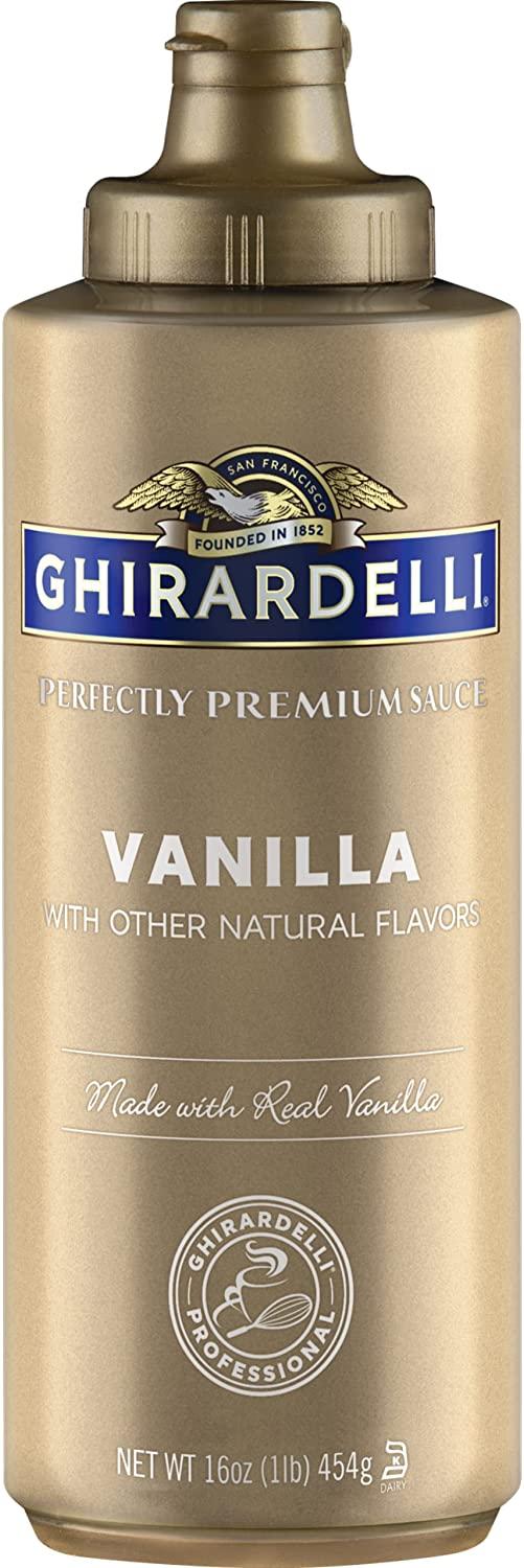 Ghirardelli Vanilla Sauce 16oz Squeeze Bottle 2 Pack With Barista