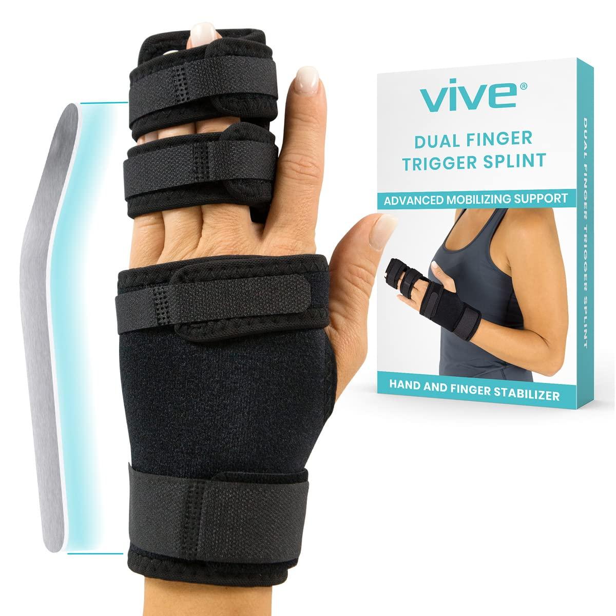 Vive Trigger Finger Splint - Adjustable 2-Finger Brace for Middle ...