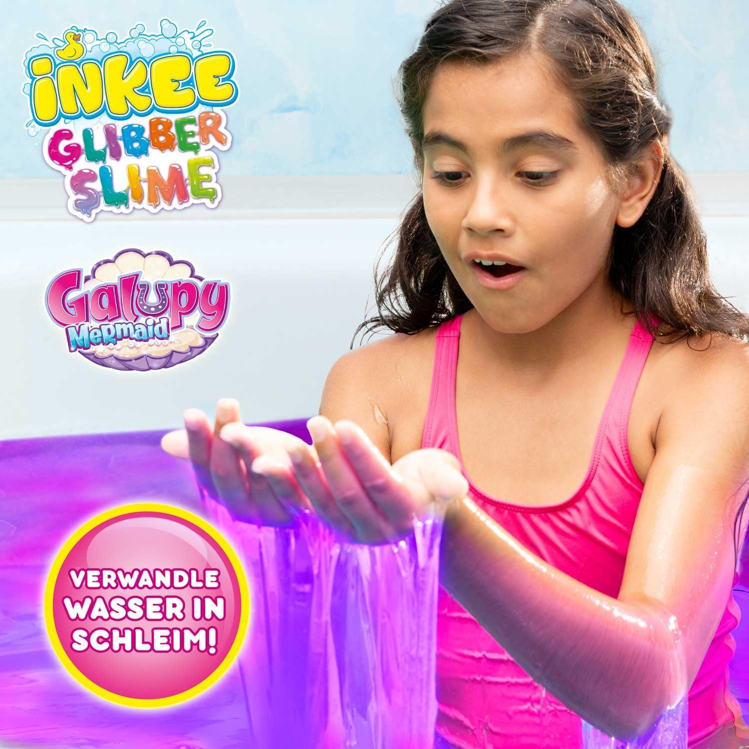 Inkee Bath Slime Galupy Mermaid - Neon Pink Mucous Powder with Vitamin ...