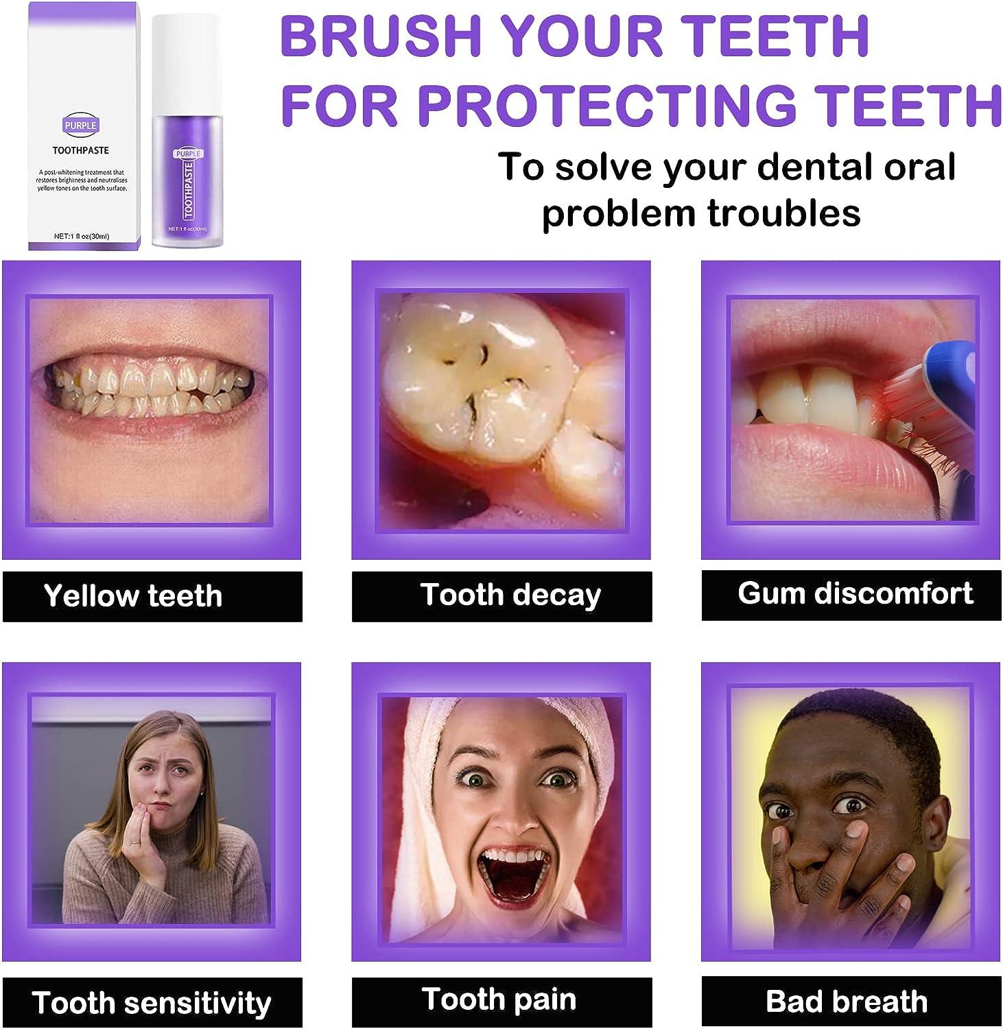 Purple Toothpaste for Teeth Whitening and Stain Removal | Sensitive ...