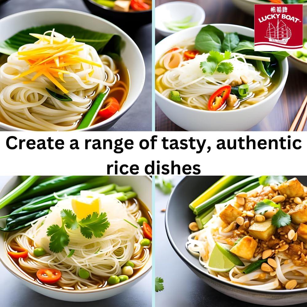 Lucky Boat Rice Vermicelli 375g - Gluten Free Noodles for Pad Thai | Thai & Chinese Ingredients ...