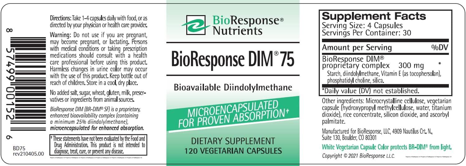 BioResponse DIM 75 - 75mg | 120 Capsules - High-Quality Supplement ...