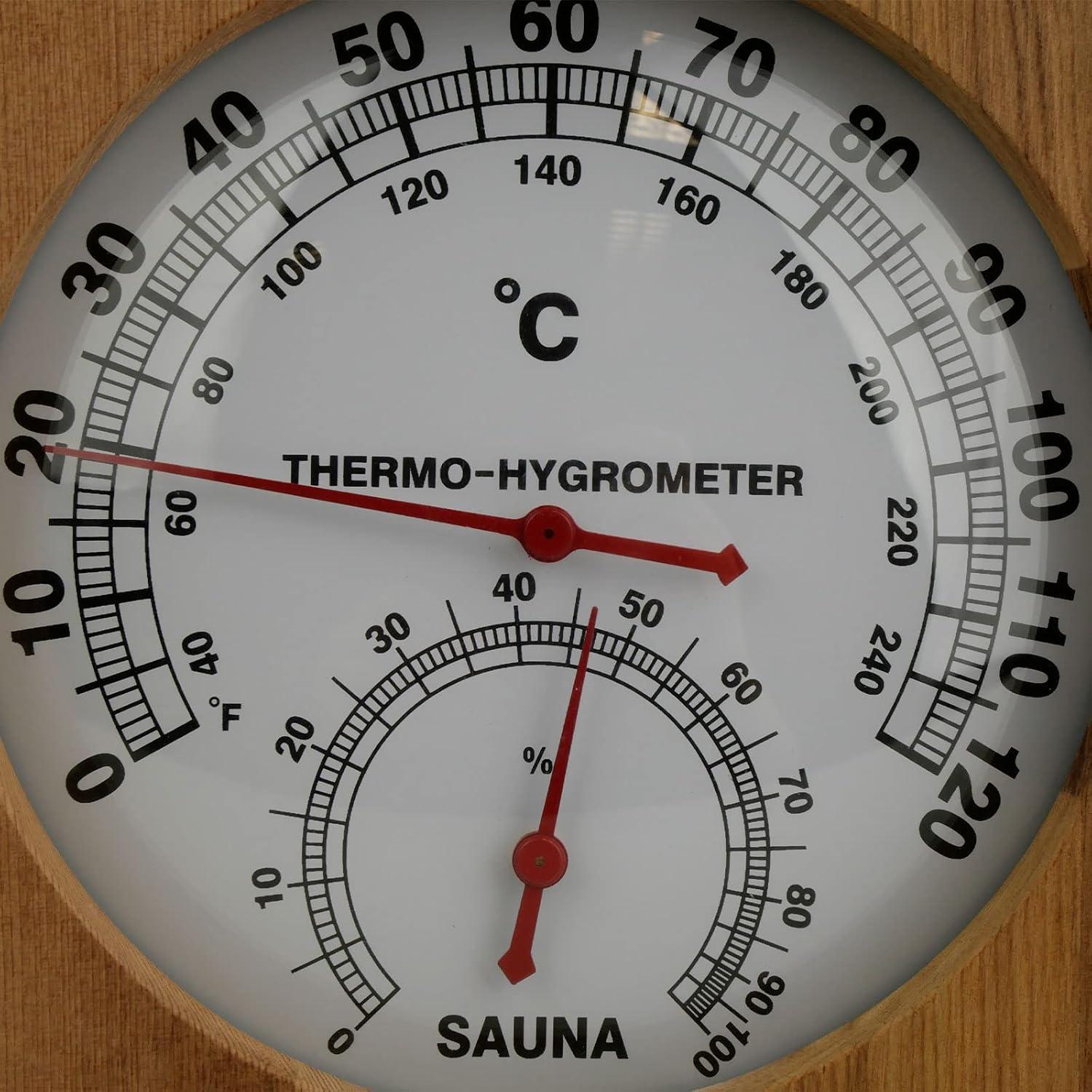 SudoreWell Cedar Wood Sauna Climate Meter - Thermometer & Hygrometer ...