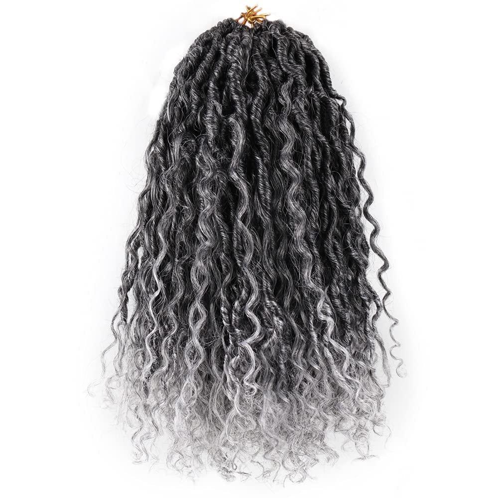 6 Packs Goddess Curly Locs Crochet Hair 14 Inch Faux Boho Hippie River ...