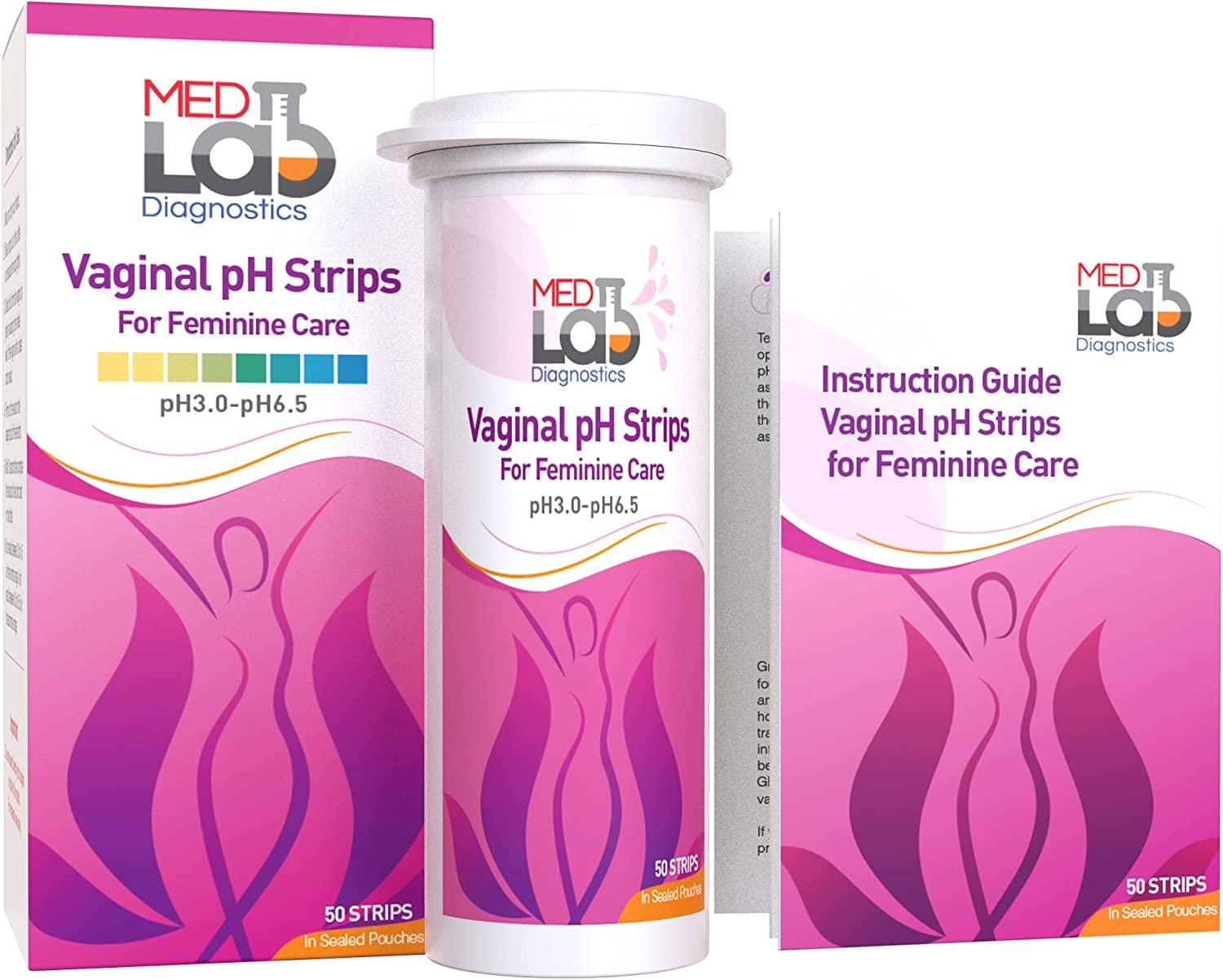 Vaginal pH Test Strips (50 ct) for BV & Yeast Infection. Feminine pH ...