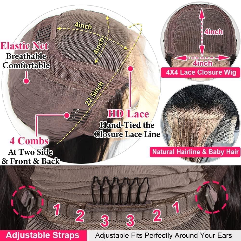 Queen Story 4x4 HD Lace Closure Body Wave Wig 26 | Pre Plucked w/ Baby ...