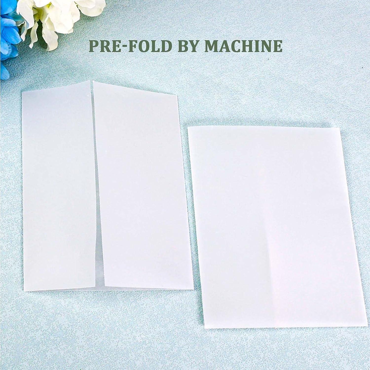120 Pack Pre-Folded Vellum Jackets for 5x7 Invitations - Transparent ...